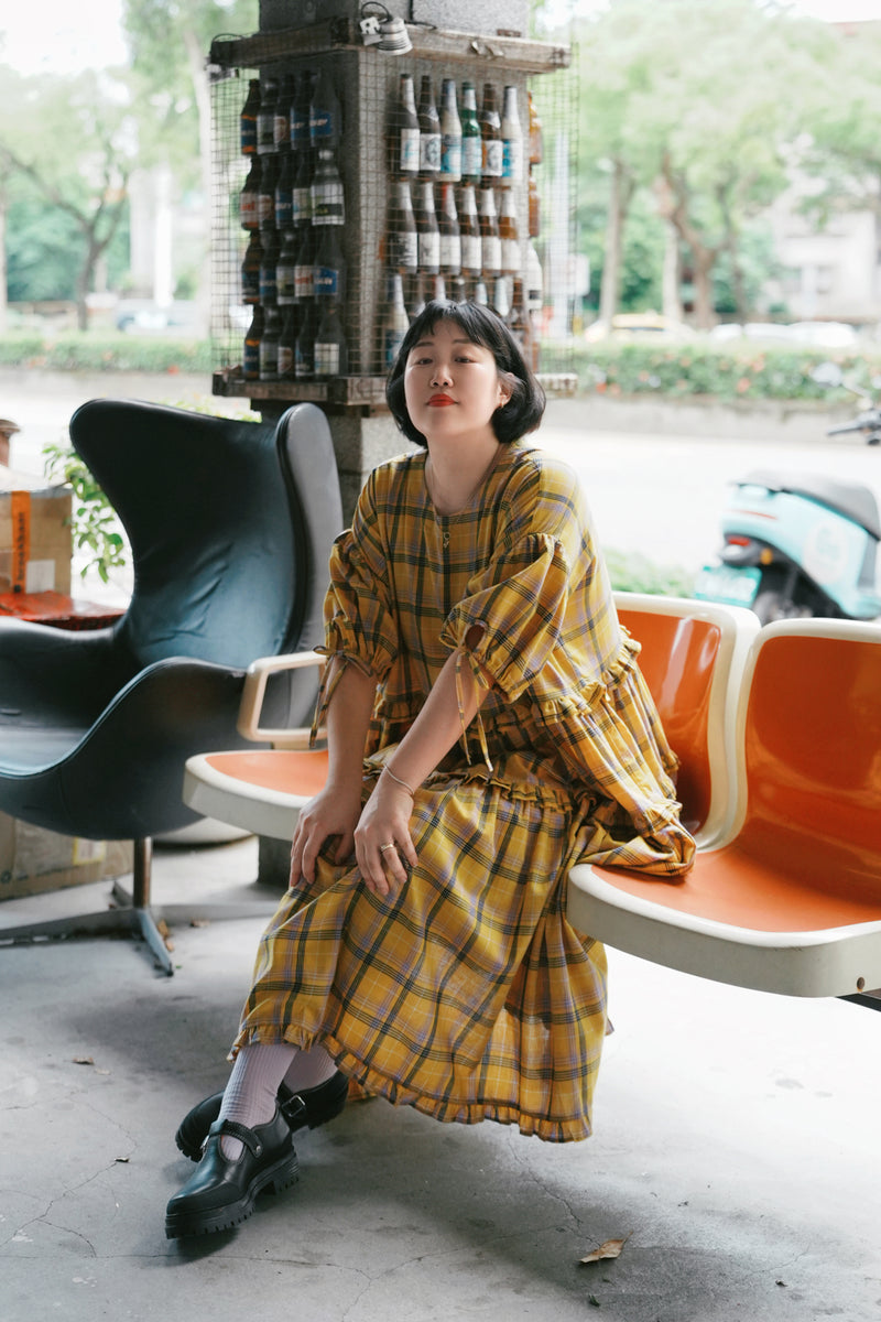 Frill Tent Dress / Yellow Plaid – IVY NIU